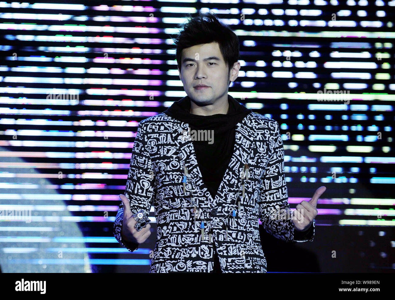 Taiwanese singer and actor Jay Chou attends a press conference for his ...