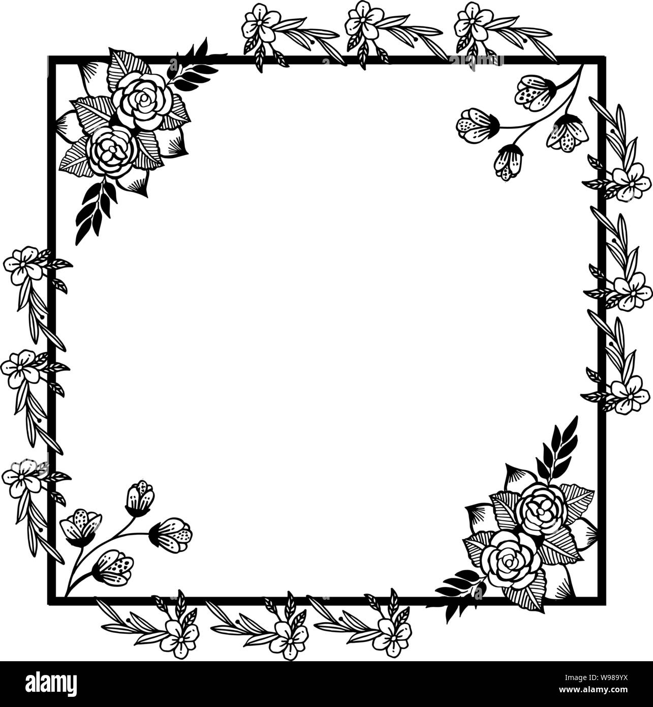 Abstract floral frame background, for various design of greeting card ...