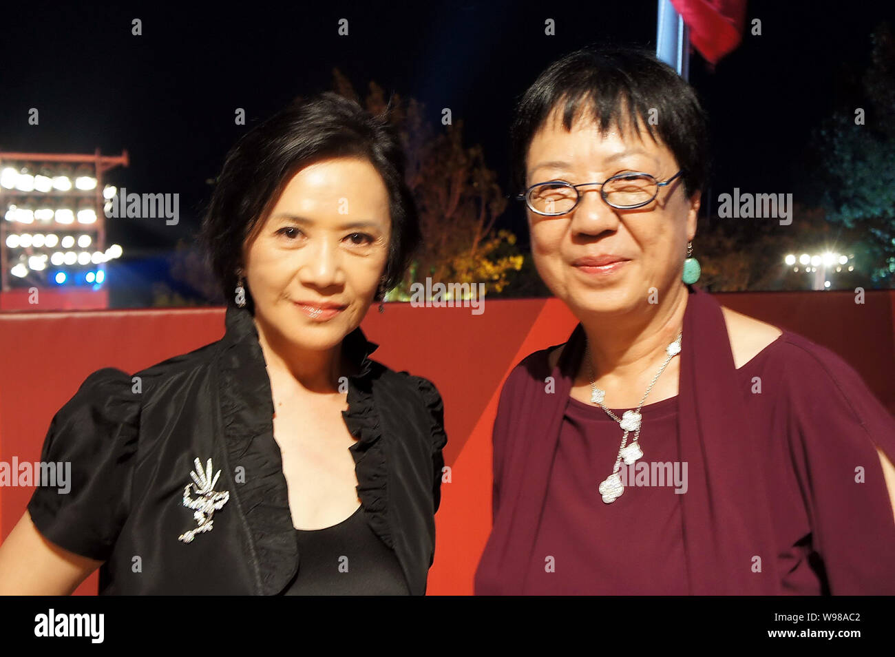 Hong Kong singer and actress Deanie Ip Tak-han, left, poses with Hong ...