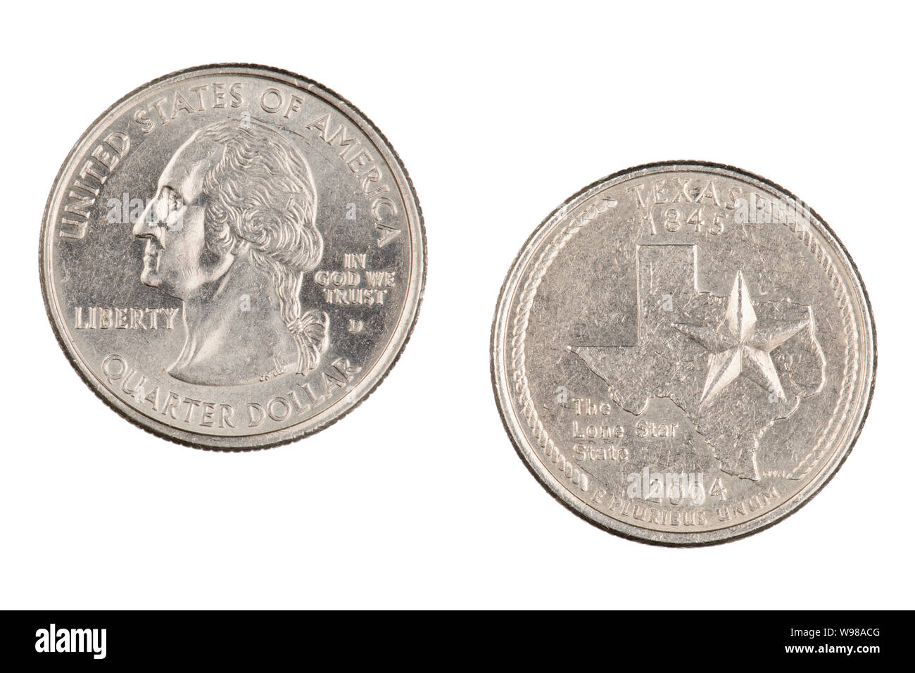 Obverse and reverse sides of the Texas 2004d State Commemorative ...