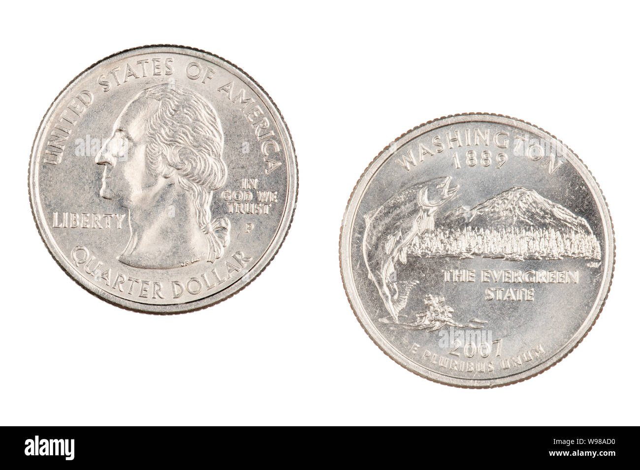 Obverse and reverse sides of the Washington 2007d State Commemorative ...