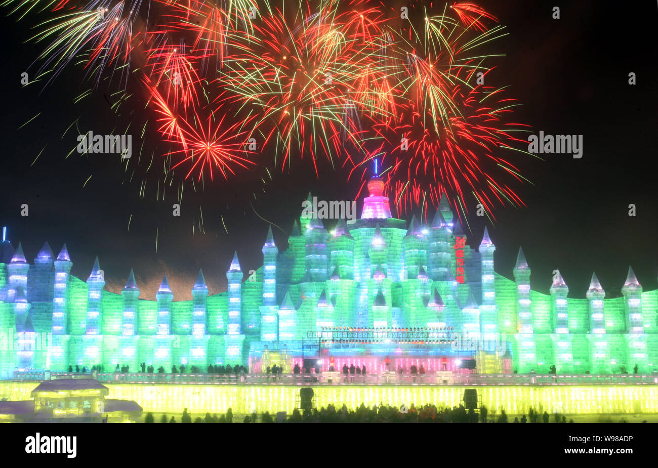 Harbin ice festival and fireworks hi-res stock photography and images ...