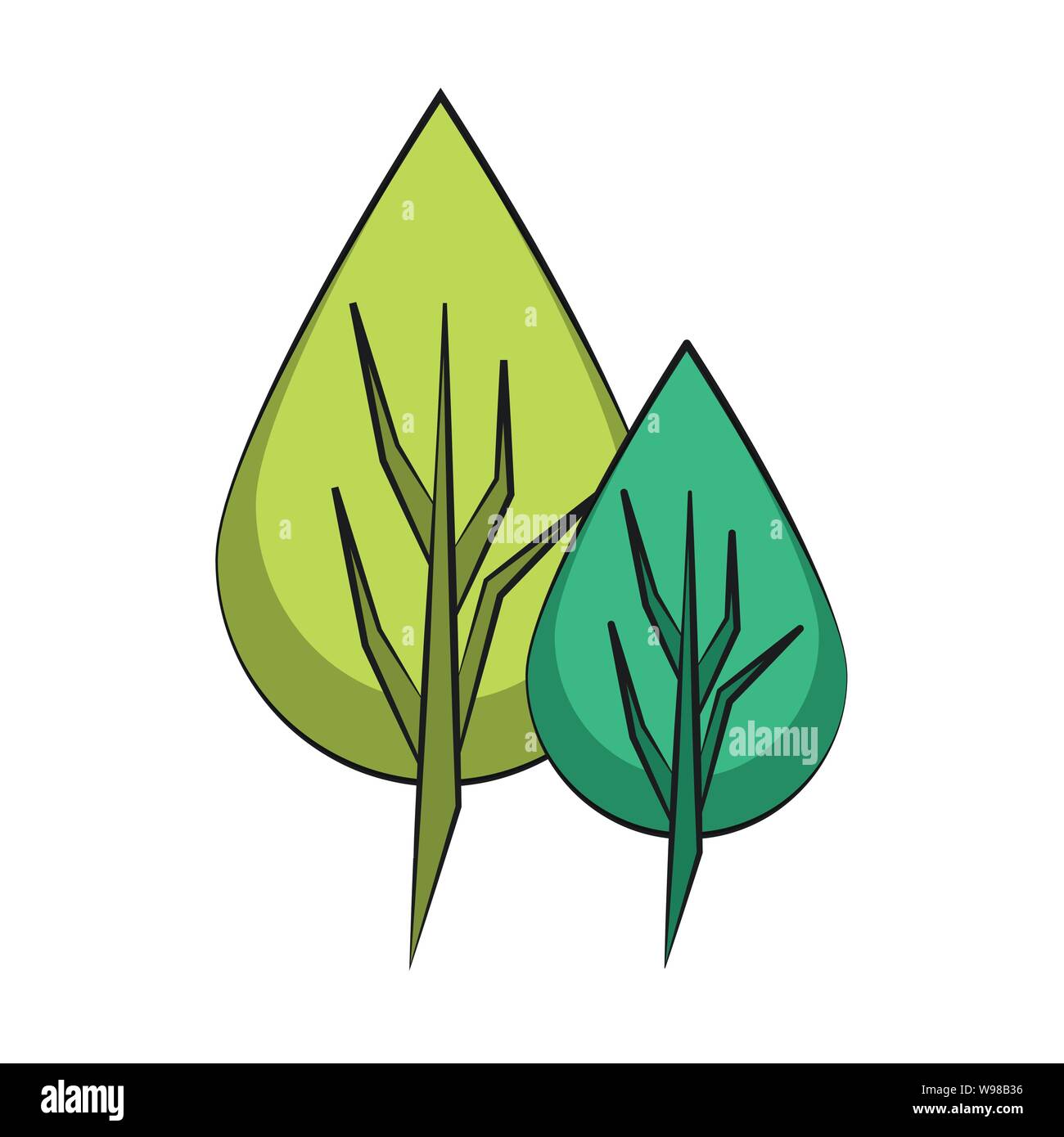 leaf nature botanic plant cartoon Stock Vector Image & Art - Alamy
