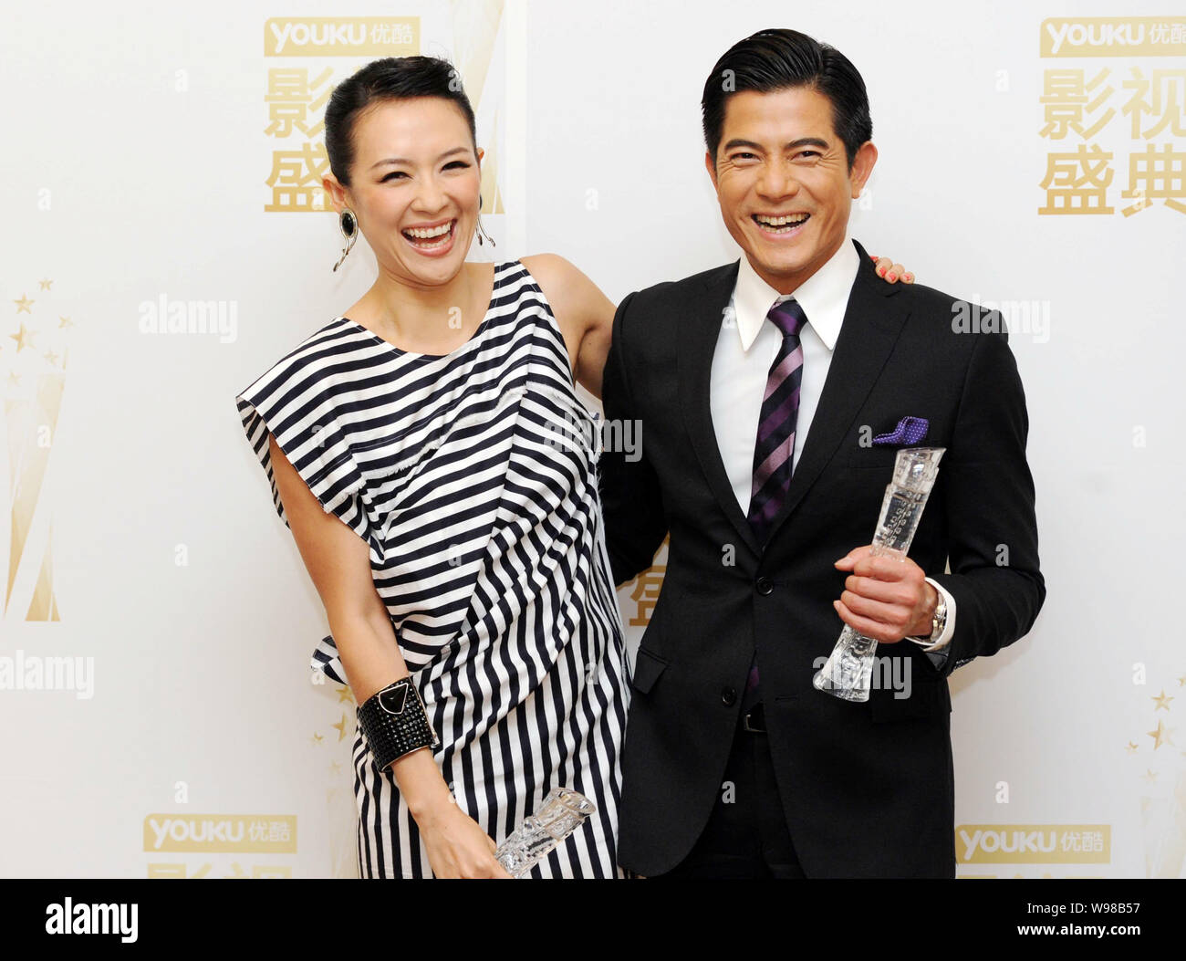 Chinese actress Zhang Ziyi and Hong Kong singer and actor Aaron Kwok ...