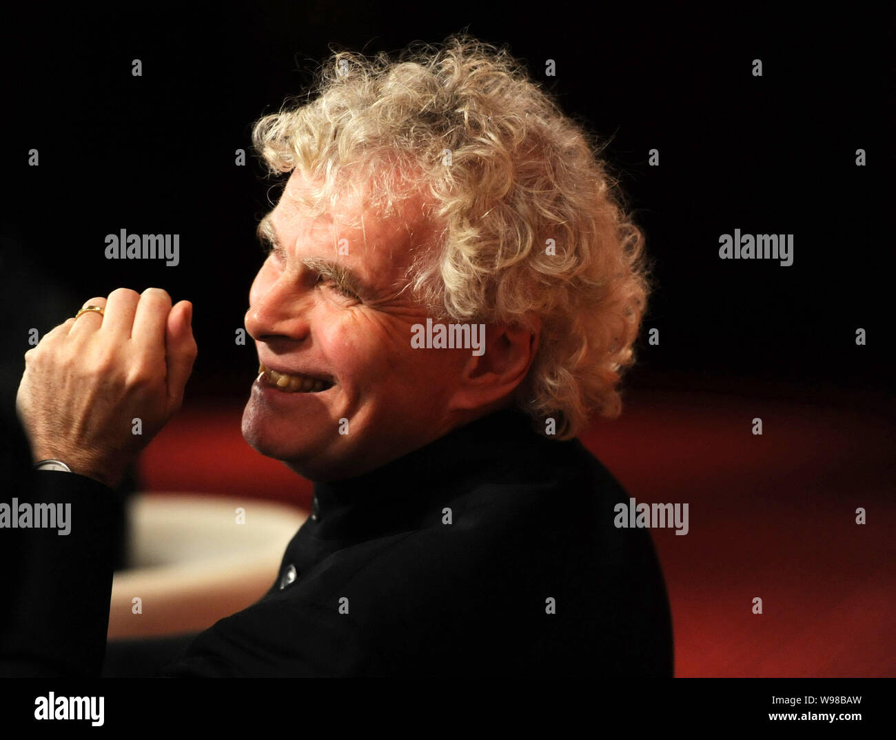 Sir Simon Rattle, principal conductor of the Berlin Philharmonic ...