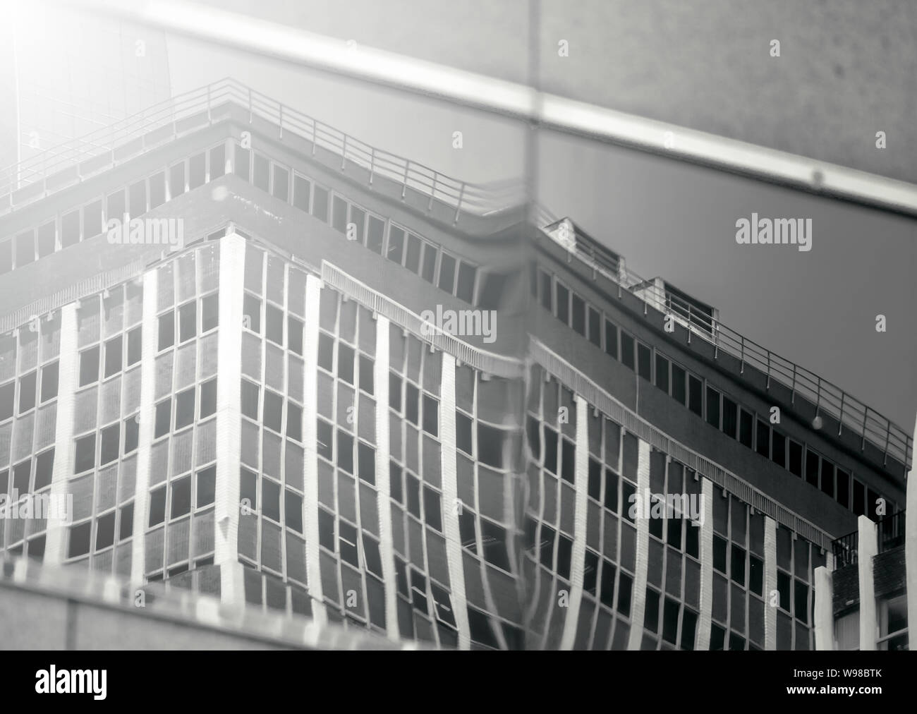 Modern Commercial Building close up ; Black and White style Stock Photo ...