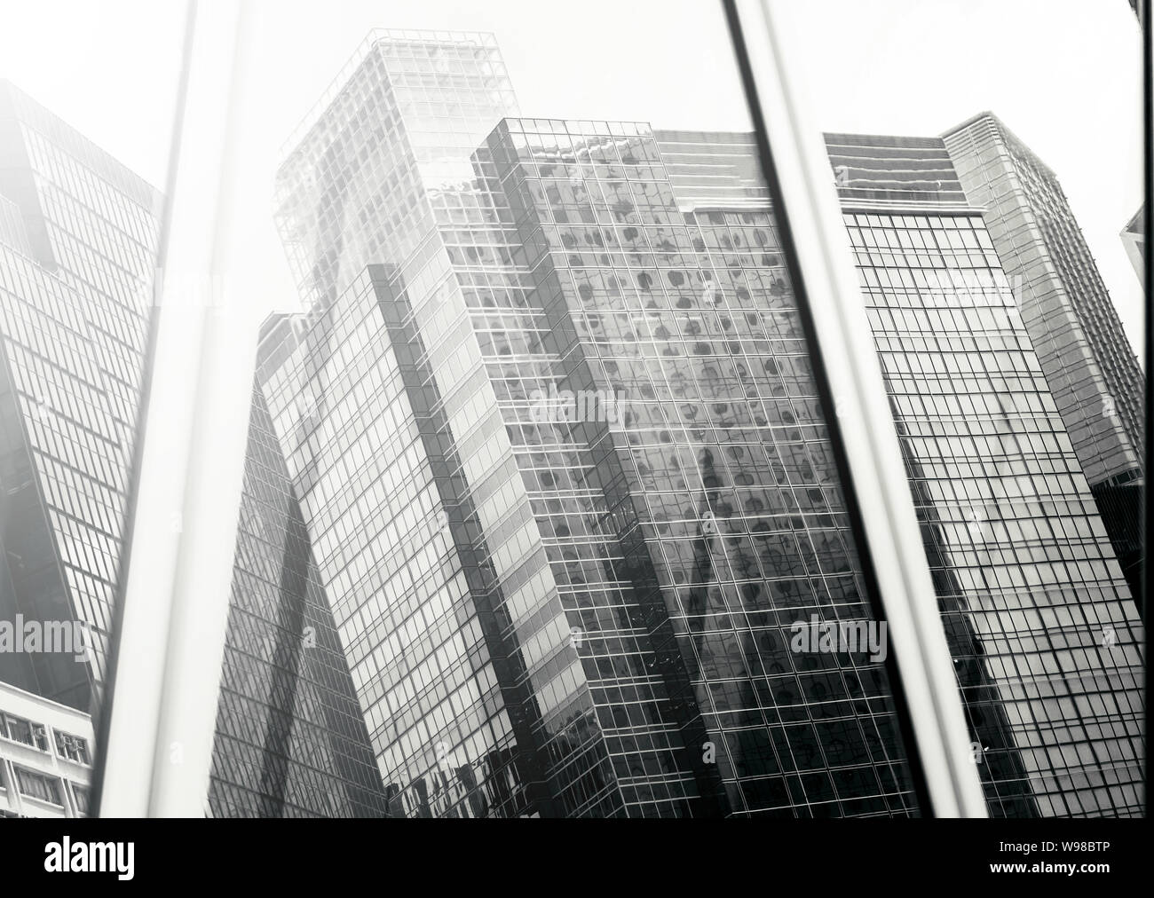 Modern Commercial Building close up ; Black and White style Stock Photo ...