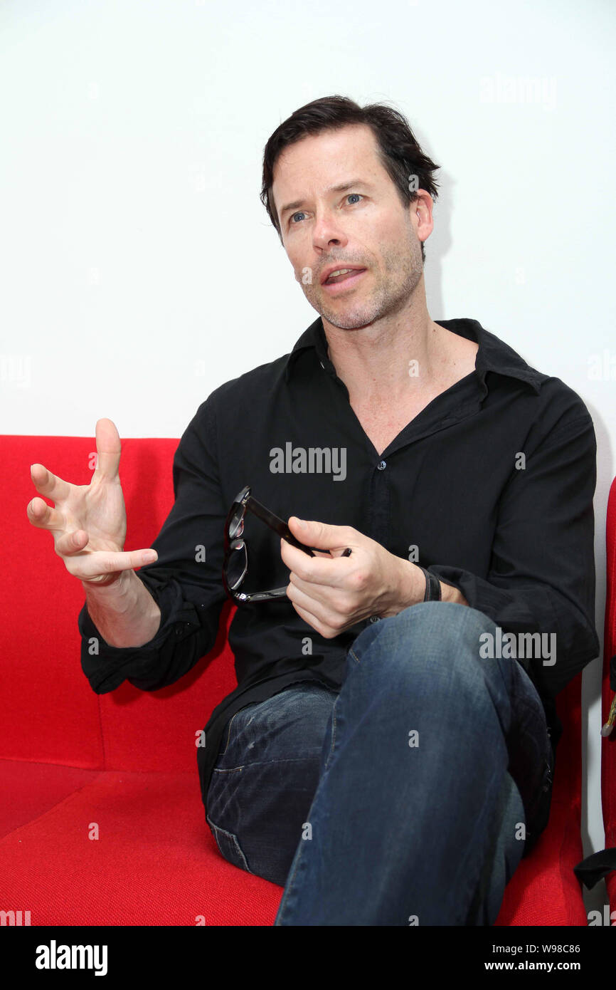 Australian actor Guy Pearce speaks at a meeting with local students to ...