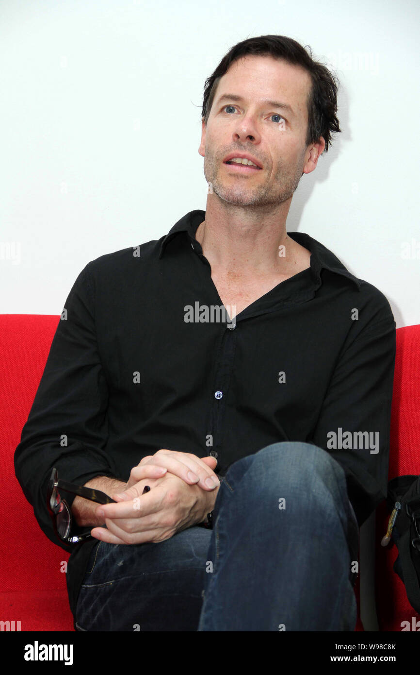 Australian actor Guy Pearce attends a meeting with local students to ...
