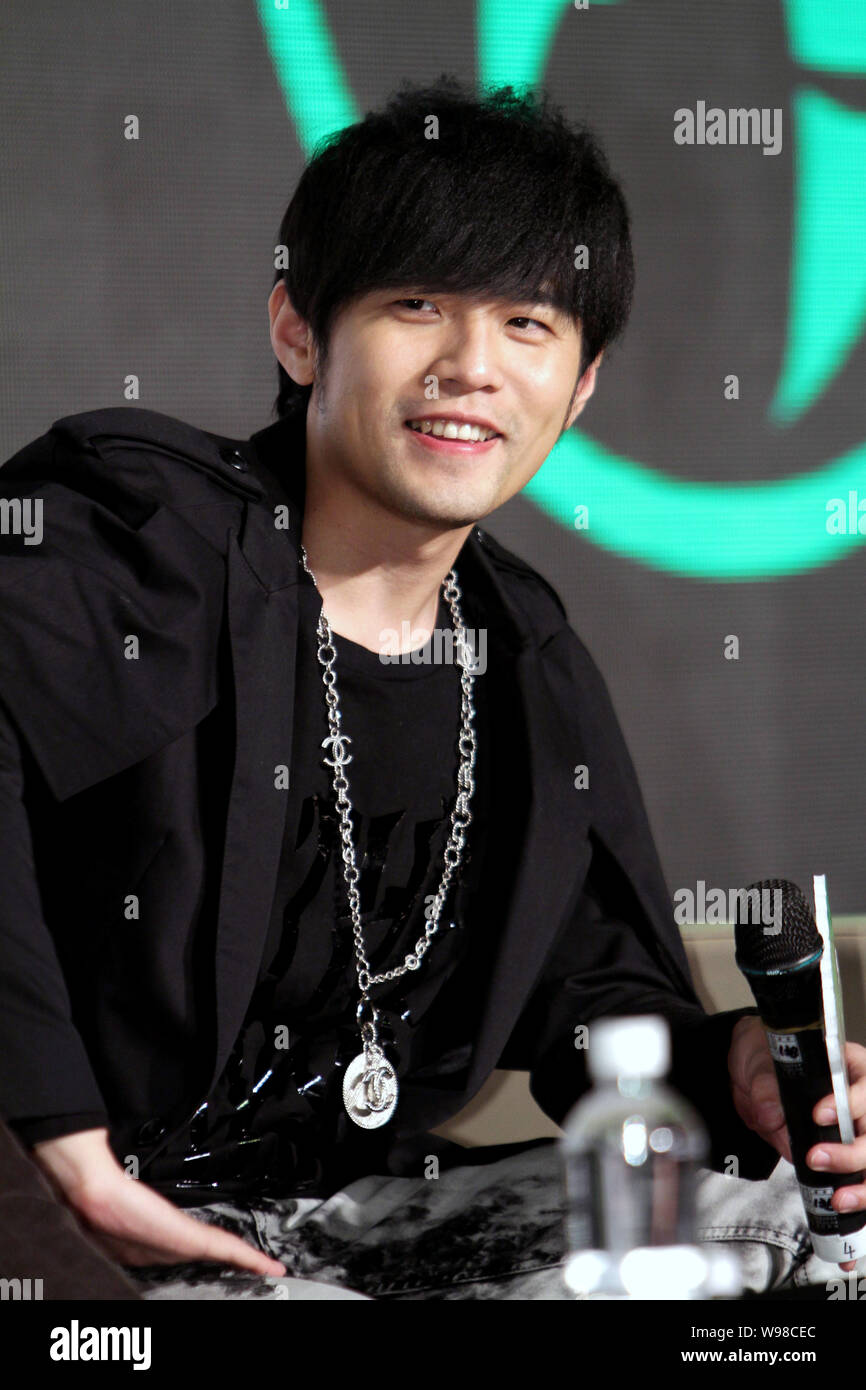 Taiwanese singer and actor Jay Chou attends a press conference to ...