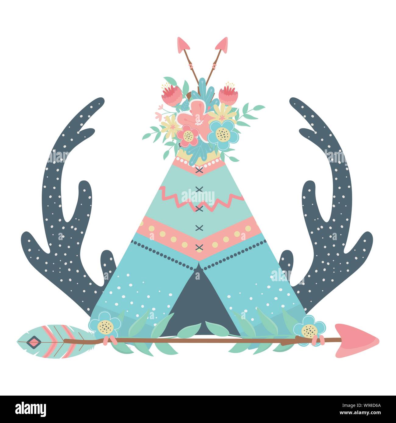 Boho tent design, Bohemic decoration vintage fashion abstract art and ...