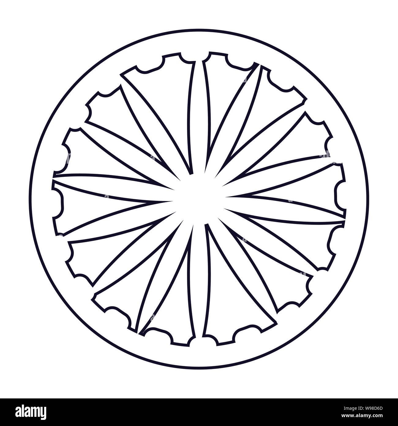 ashoka wheel icon on white background vector illustration Stock Vector ...