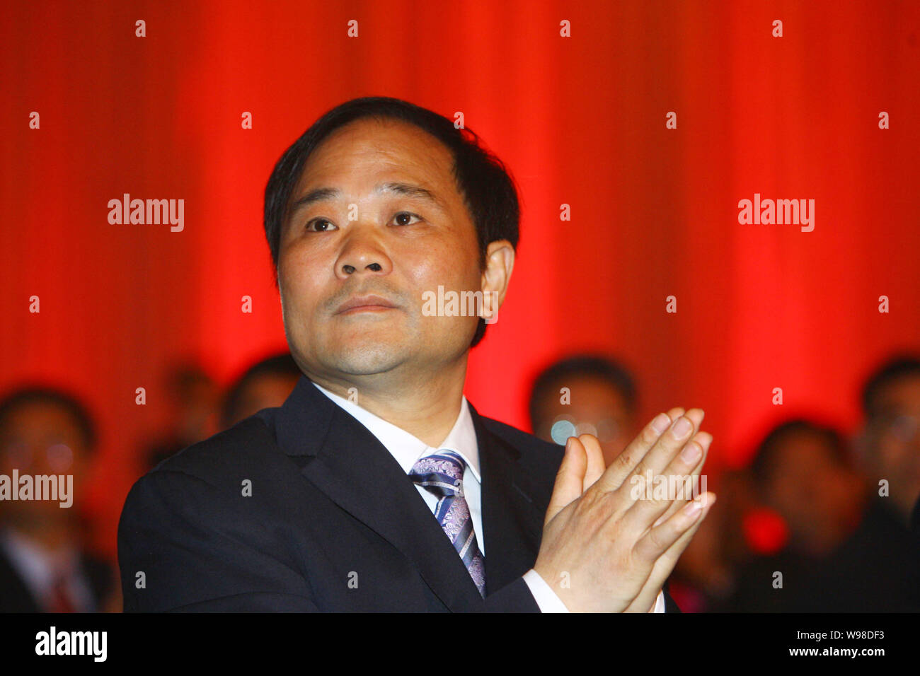 Li Shufu, Chairman of Geely Holding Group, attends the offline ceremony ...