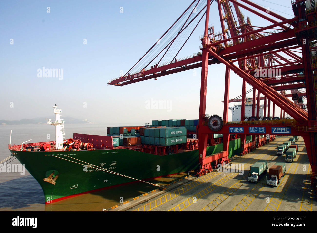 Container terminal seen in port hi-res stock photography and images - Alamy