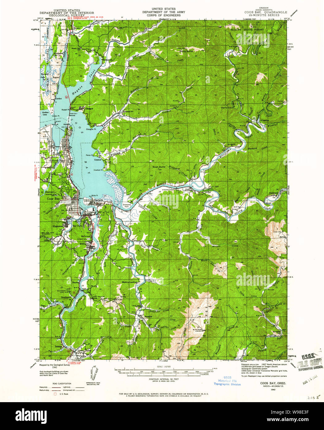 Coos bay oregon map hi-res stock photography and images - Alamy