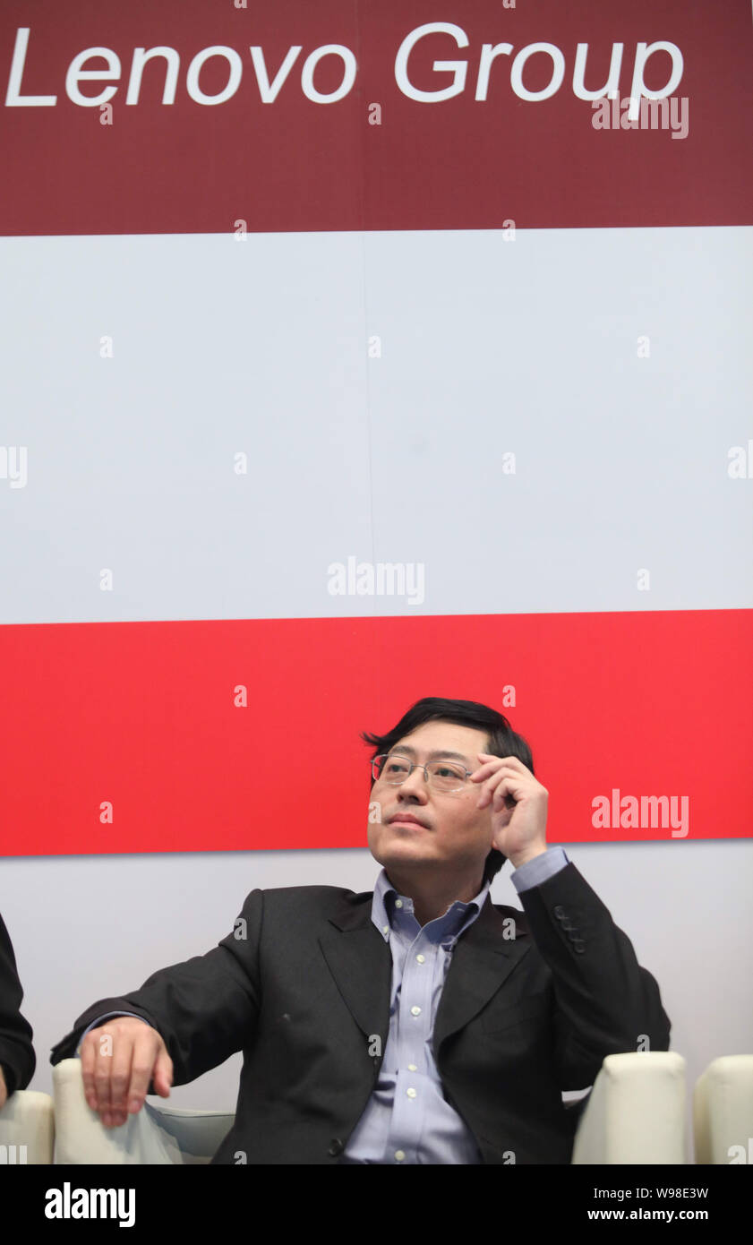 Yang Yuanqing, chairman and CEO of Lenovo is pictured at a press ...