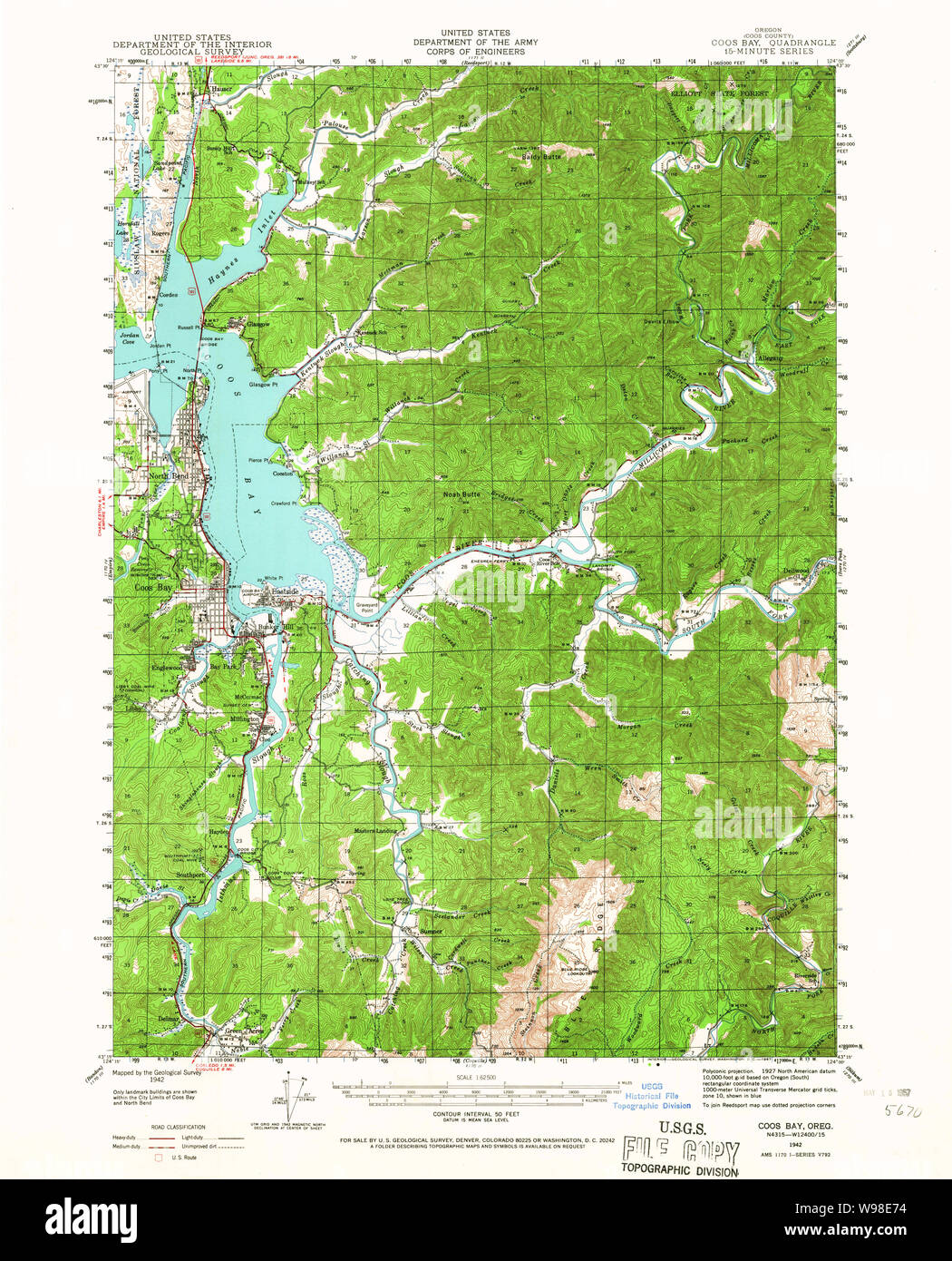 Map of coos bay oregon hi-res stock photography and images - Alamy