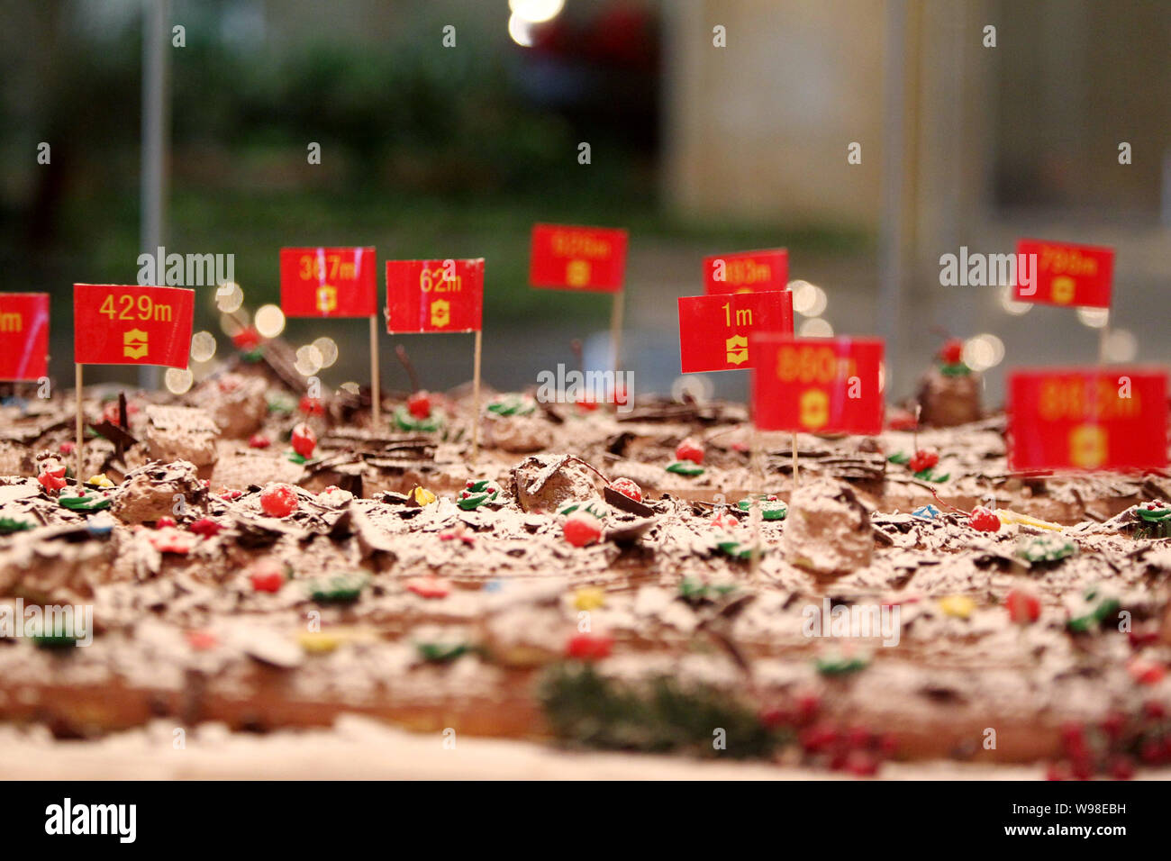 The 1,068-meter-long Yule log cake is pictured at the Pudong Shangri-La ...