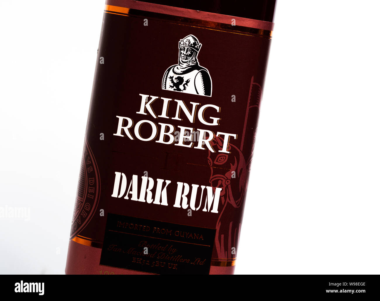 King Robert II dark rum 1 l bottle isolated on white background Stock ...