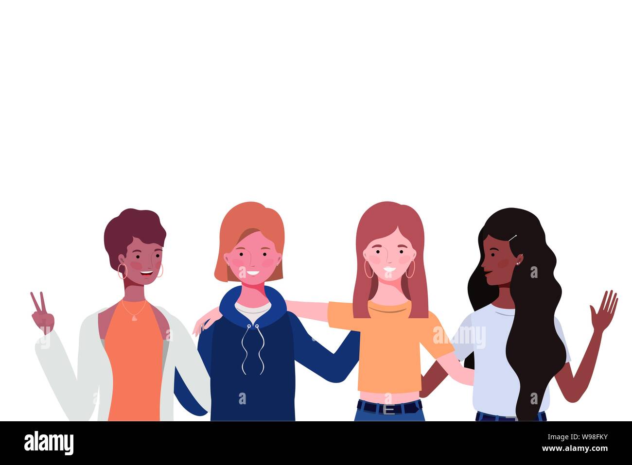young women on white background Stock Vector Image & Art - Alamy