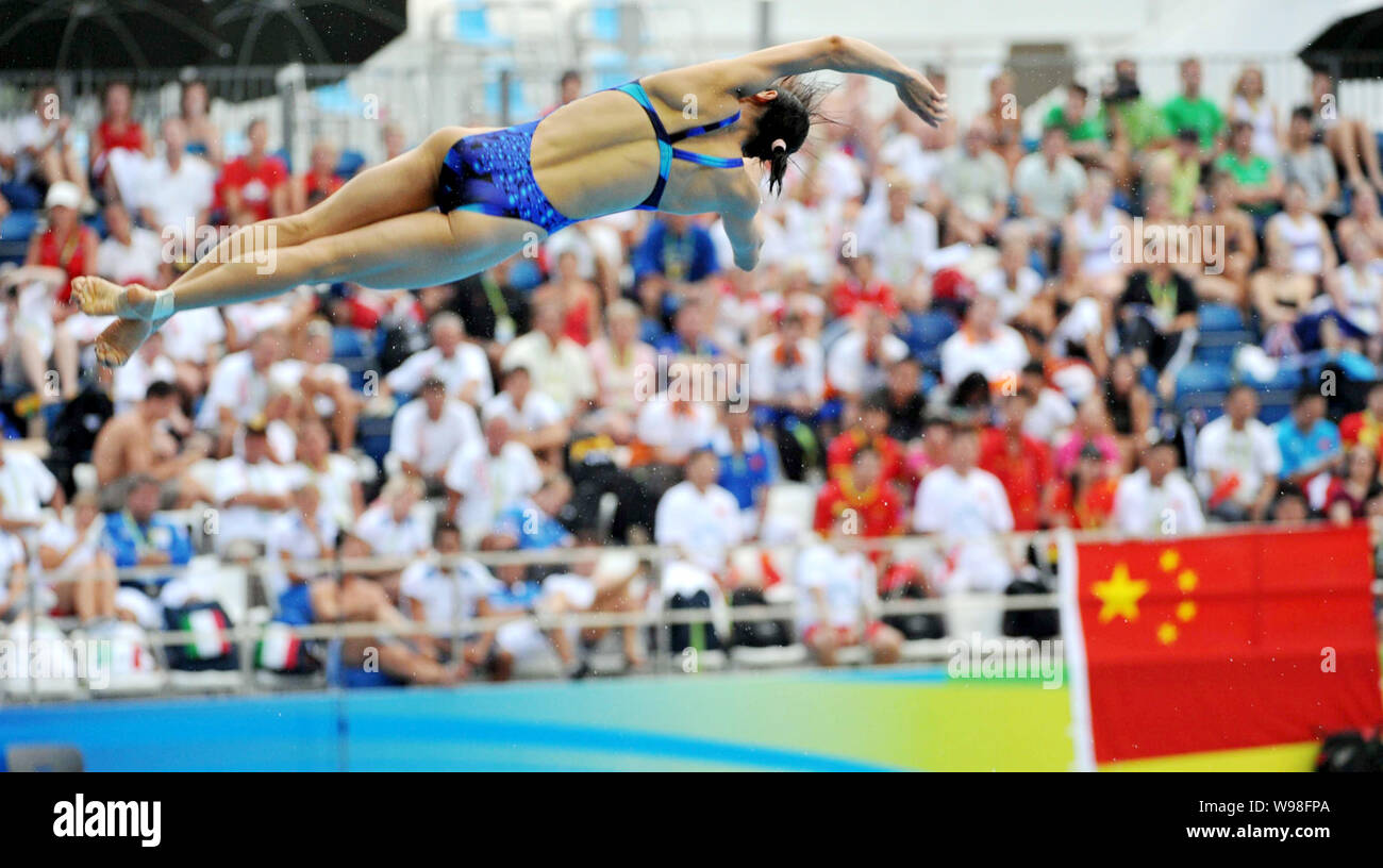 Chinas Wu Minxia competes in the final of the womens 3-meter ...