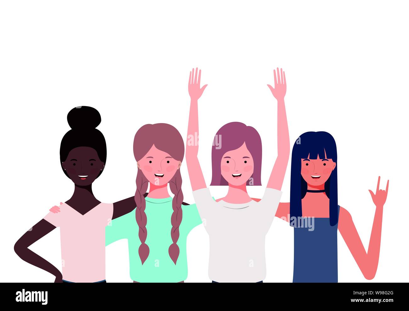 young women on white background Stock Vector Image & Art - Alamy