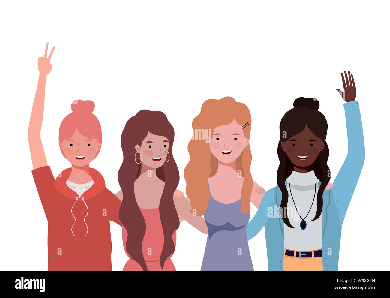 young women on white background Stock Vector Image & Art - Alamy