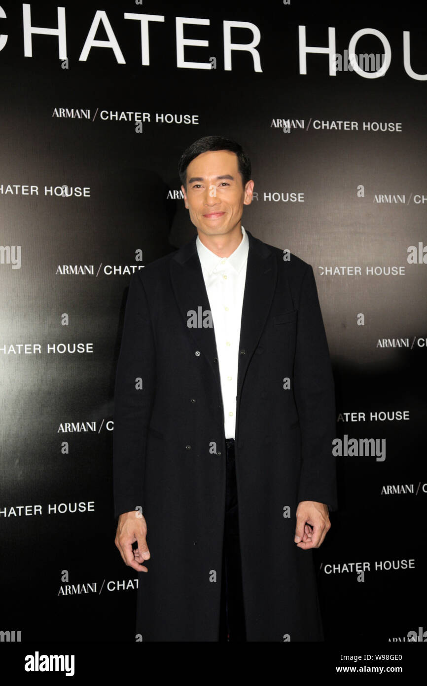 Hong Kong actor Moses Chan attends the opening ceremony of a new Armani ...