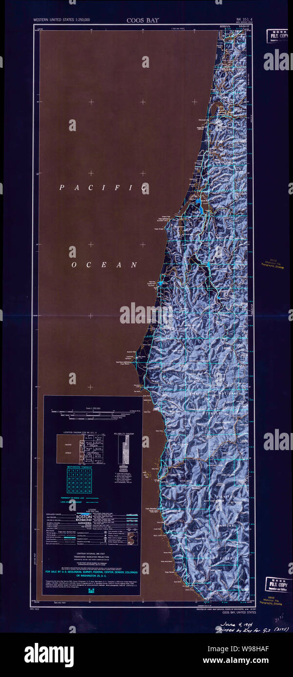 Map of coos bay oregon hi-res stock photography and images - Alamy
