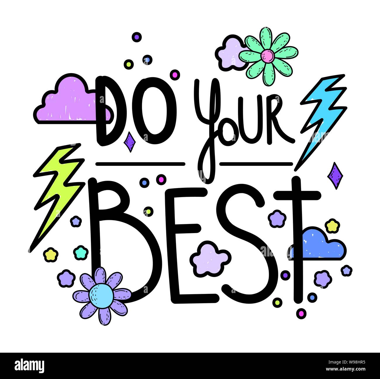 handwritten messages white background do your best vector illustration ...