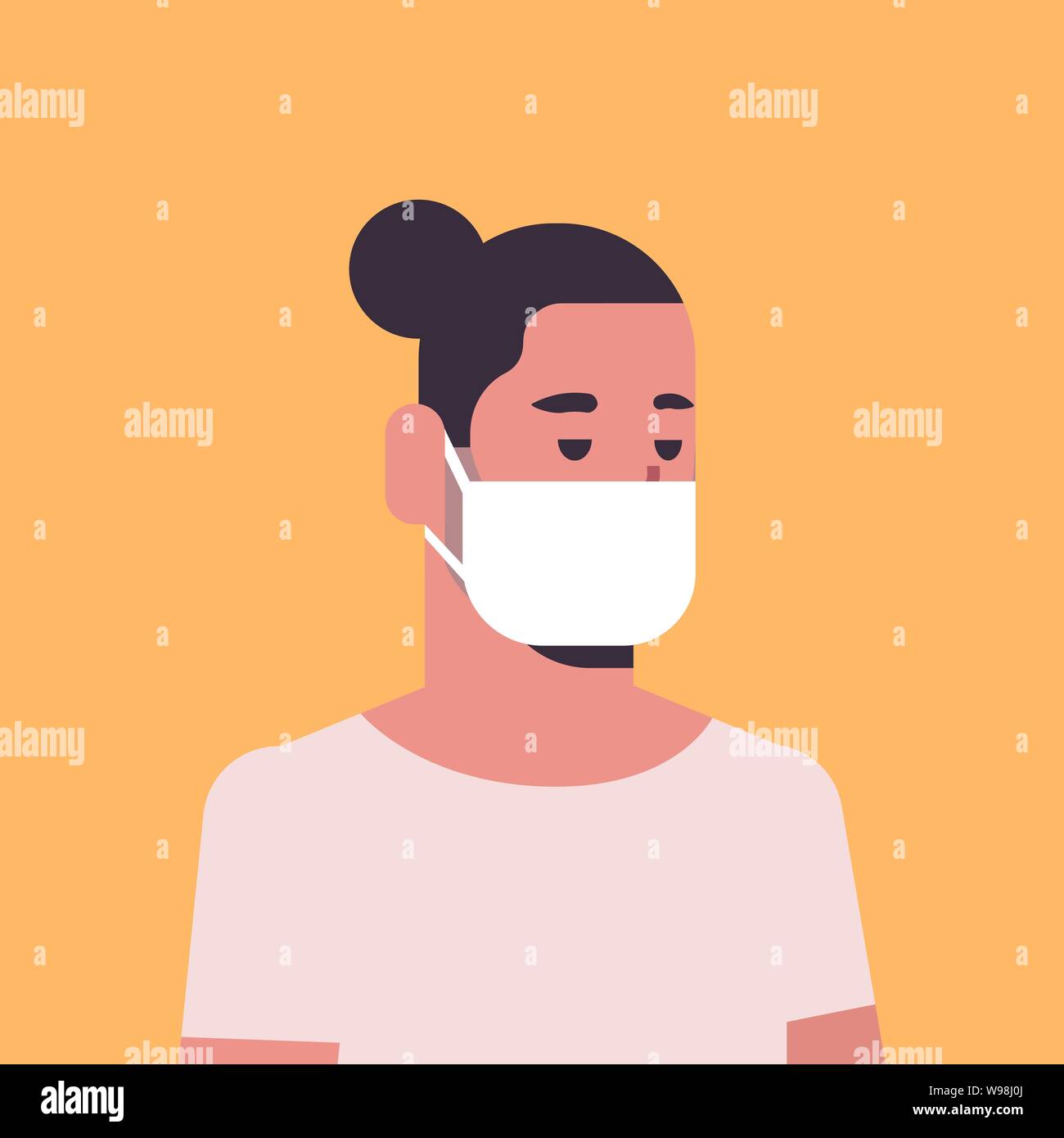 man wearing face mask environmental industrial smog dust toxic air ...