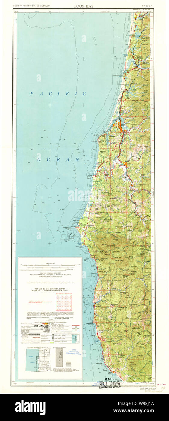 Map of coos bay oregon hi-res stock photography and images - Alamy