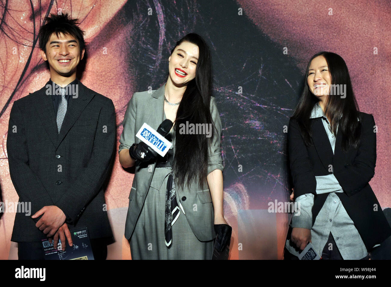 (From left) Taiwanese singer and actor Berlin Chen, Chinese actress Fan Bingbing and Chinese ...