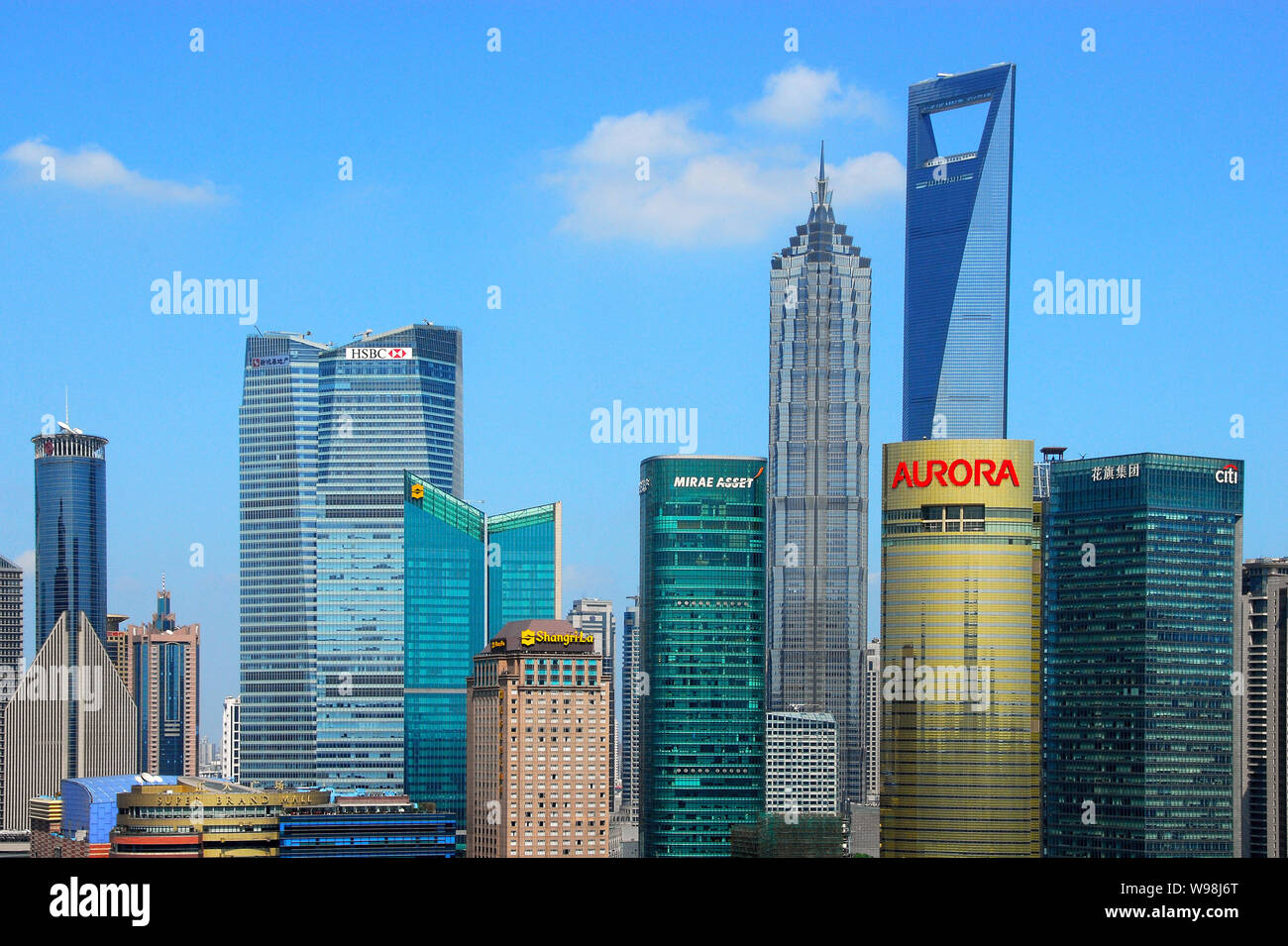 --FILE--Skyline of the Lujiazui Financial District with Jinmao Tower ...