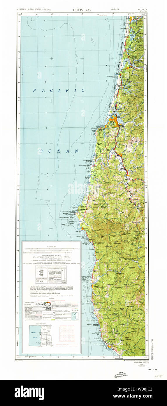 Map of coos bay oregon hi-res stock photography and images - Alamy
