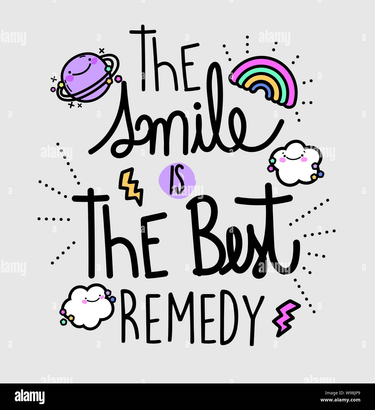 handwritten messages background the smile best remedy vector ...