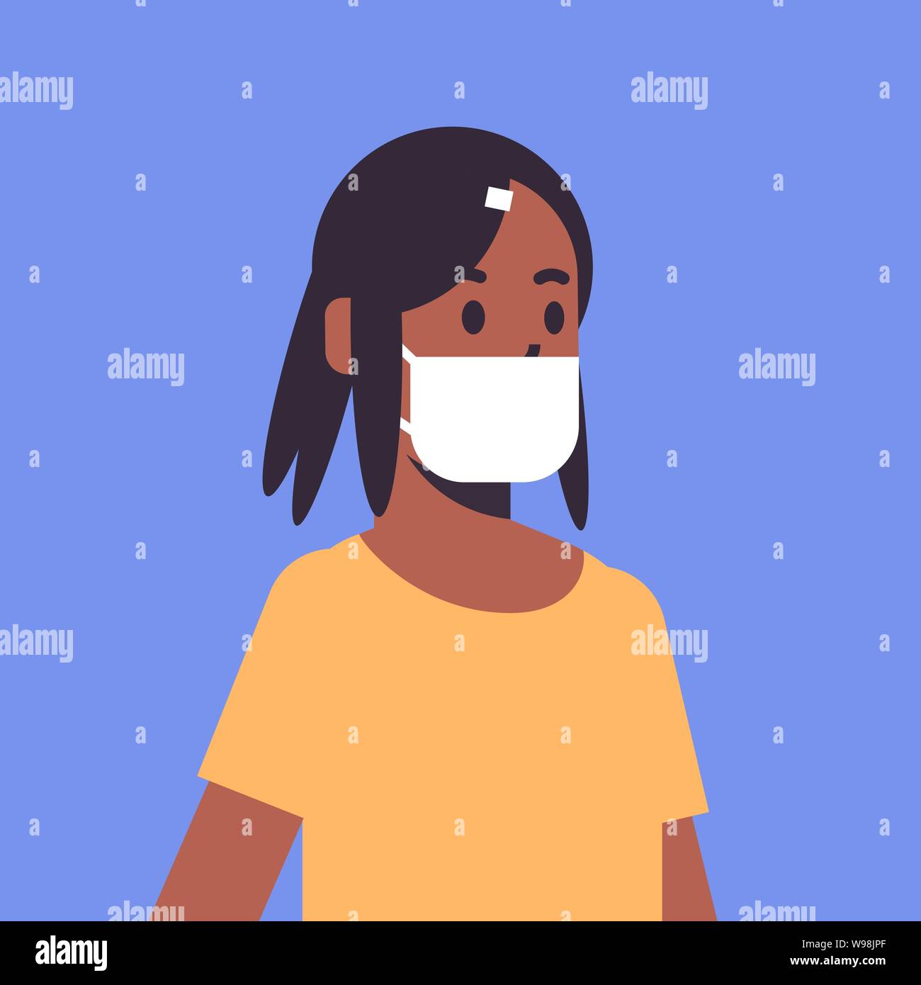 woman wearing face mask environmental industrial smog dust toxic air ...