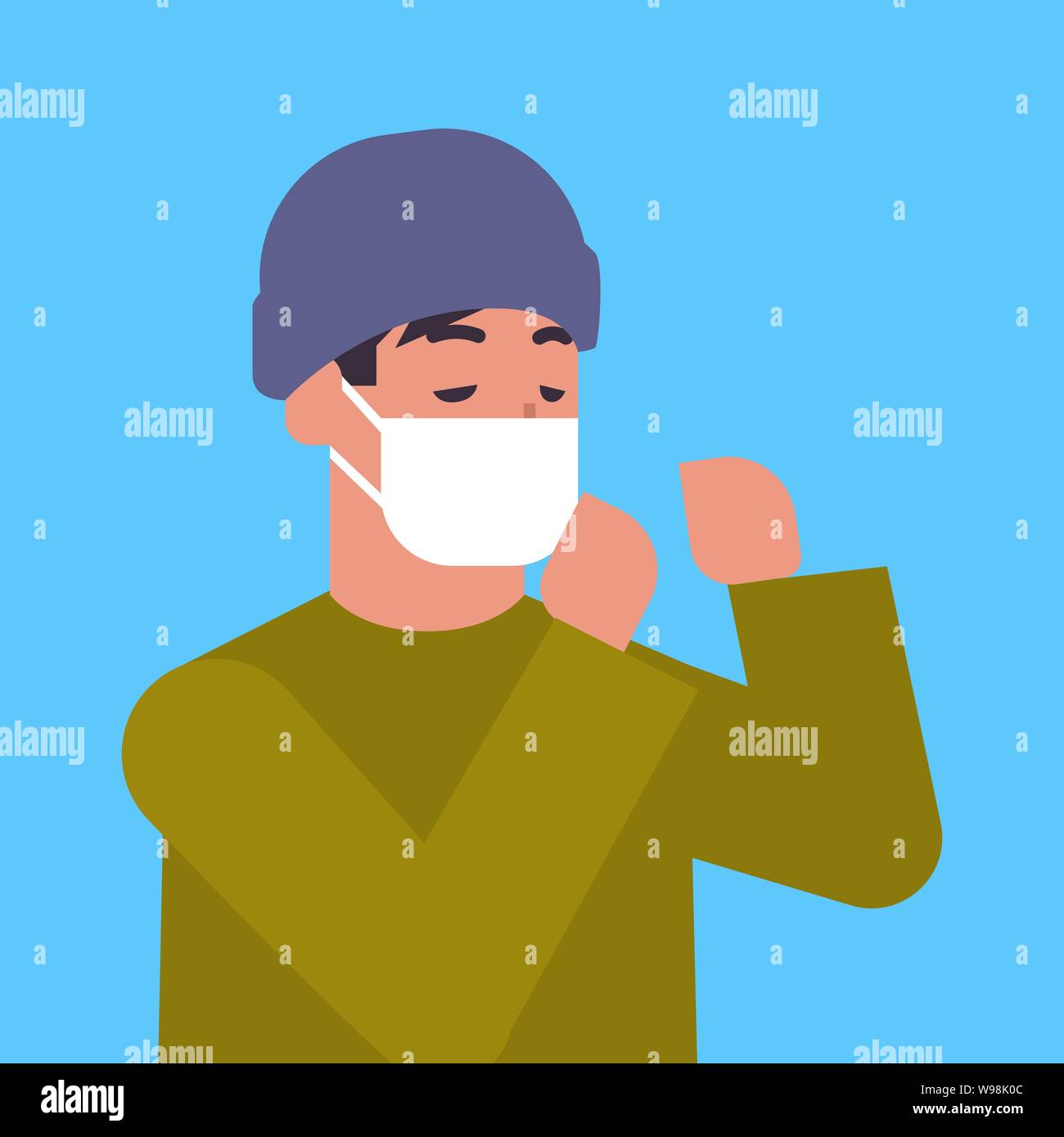 man wearing face mask environmental industrial smog dust toxic air ...