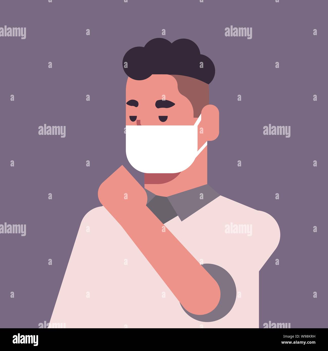 man wearing face mask environmental industrial smog dust toxic air ...