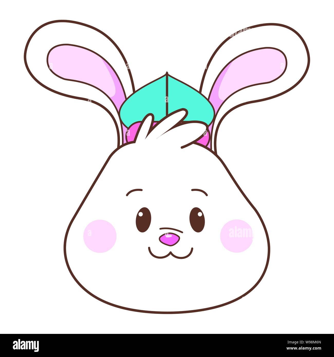 Mid autumn rabbit face cartoon Stock Vector Image & Art - Alamy