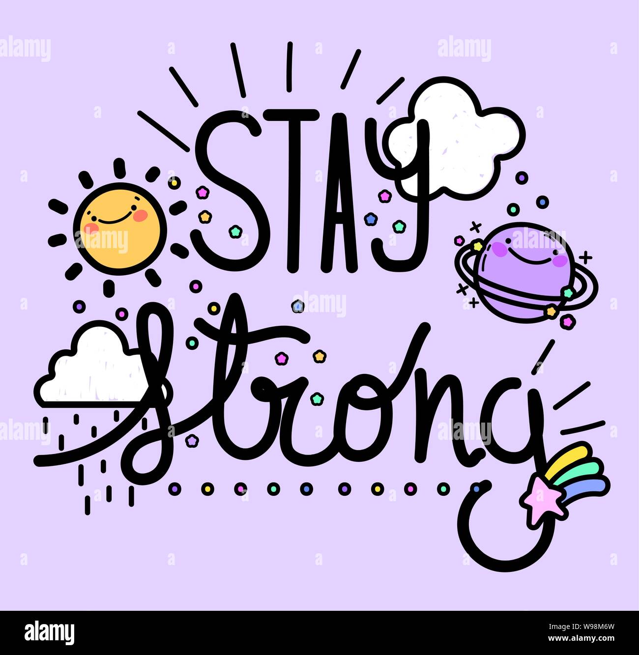 handwritten messages background stay strong vector illustration Stock ...