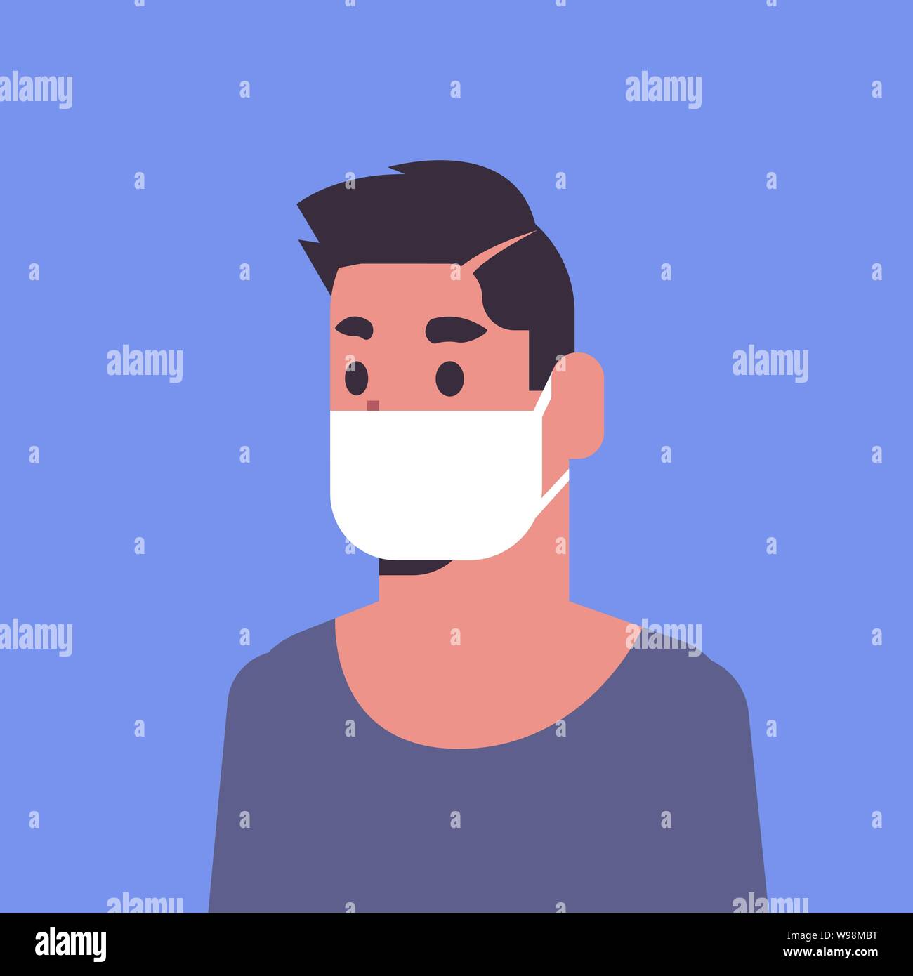 man wearing face mask environmental industrial smog dust toxic air ...