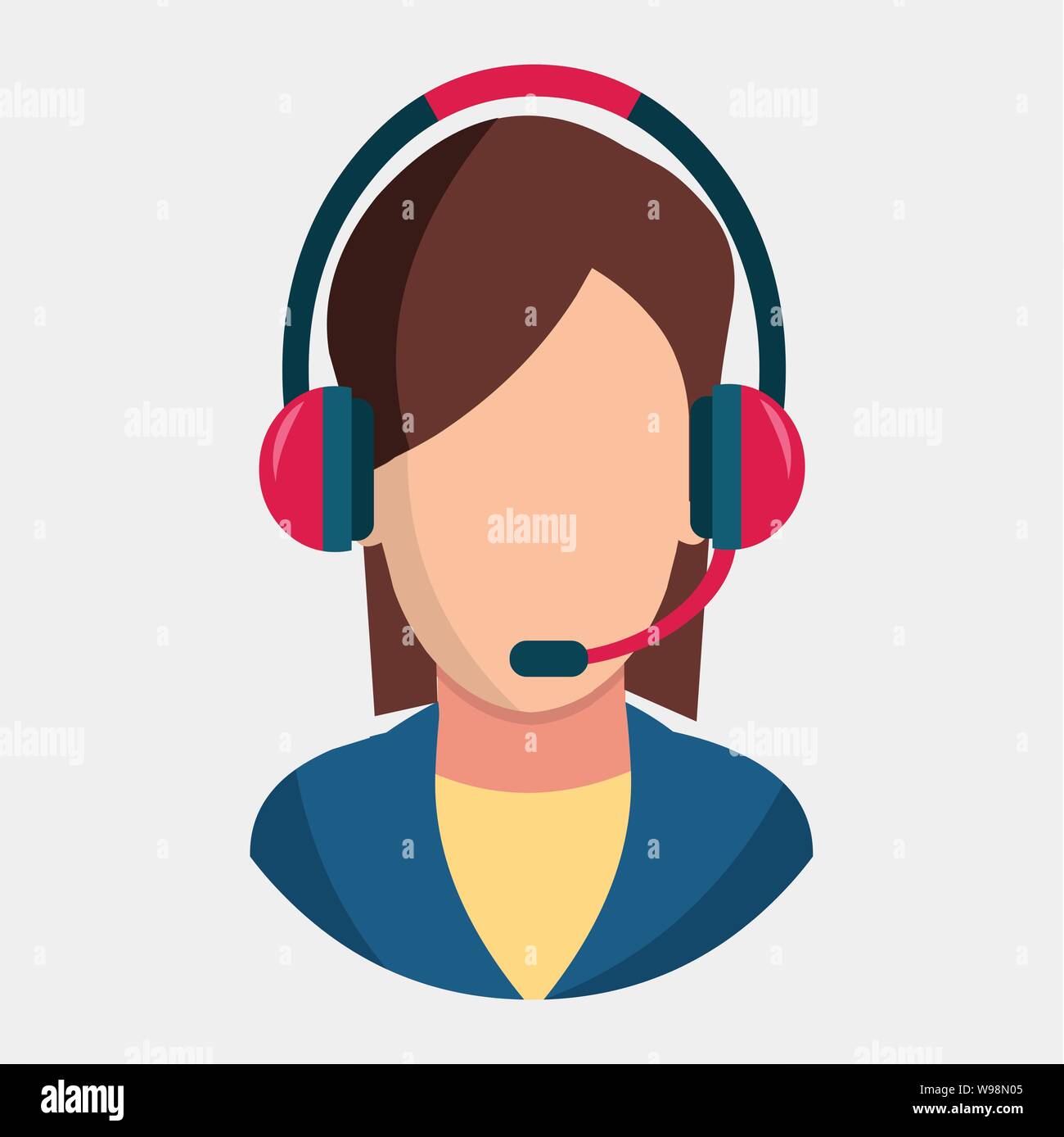 customer service or technical support woman vector illustration symbol ...