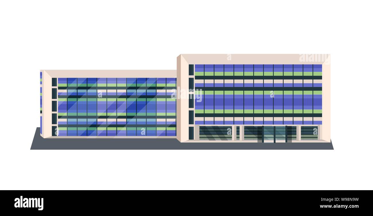 modern corporate office building icon business center exterior with ...