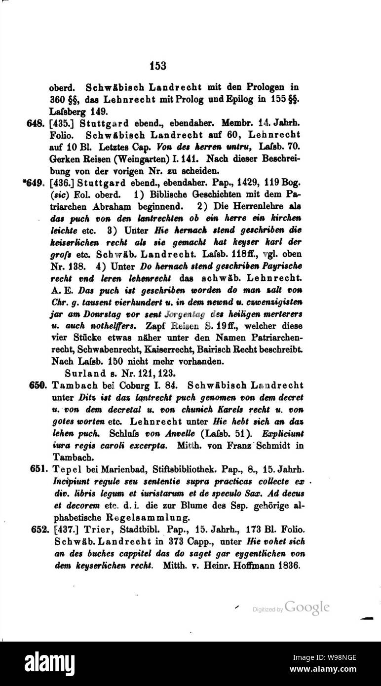 Deutsche Rechtsbücher des Mittelalters 161 Stock Photo - Alamy