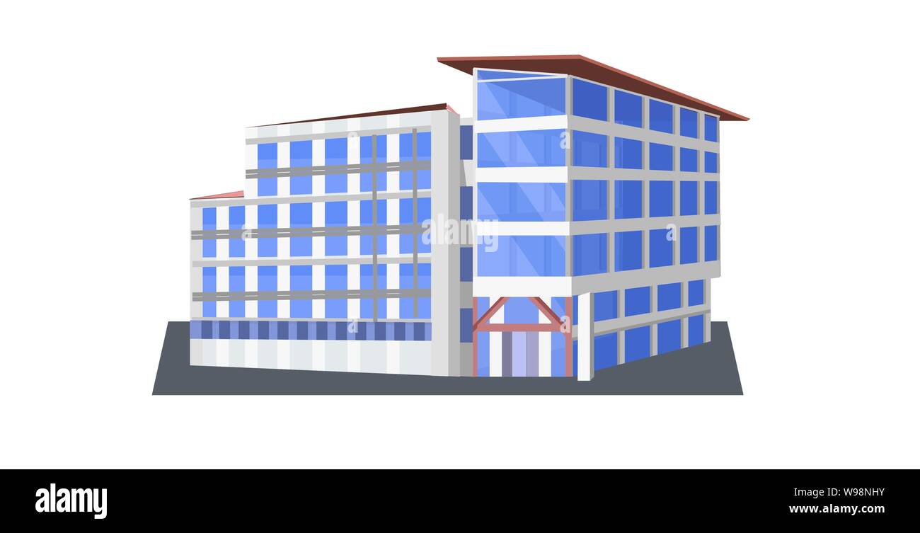 modern corporate office building icon business center exterior with ...