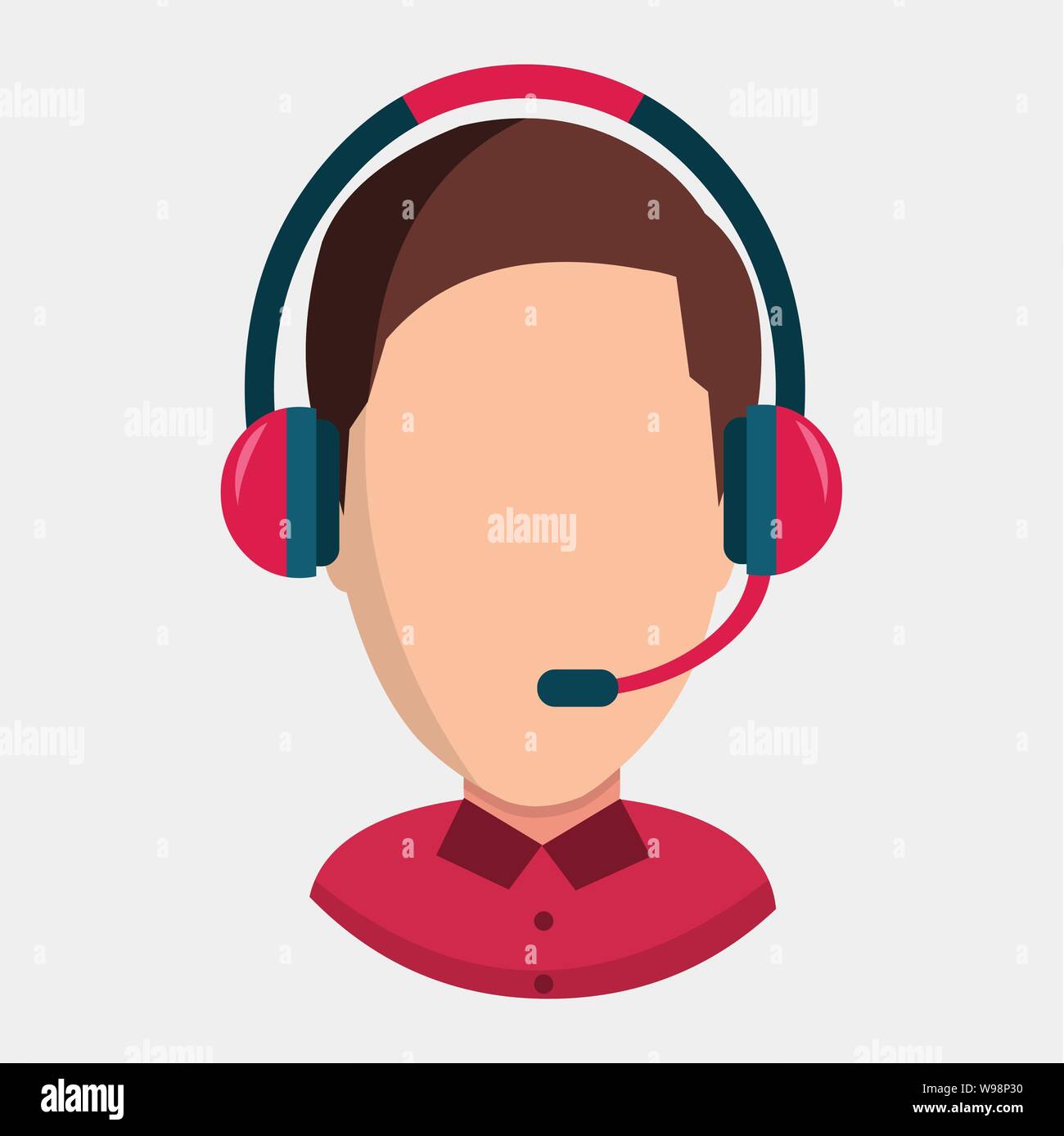 customer service or technical support man vector illustration symbol ...