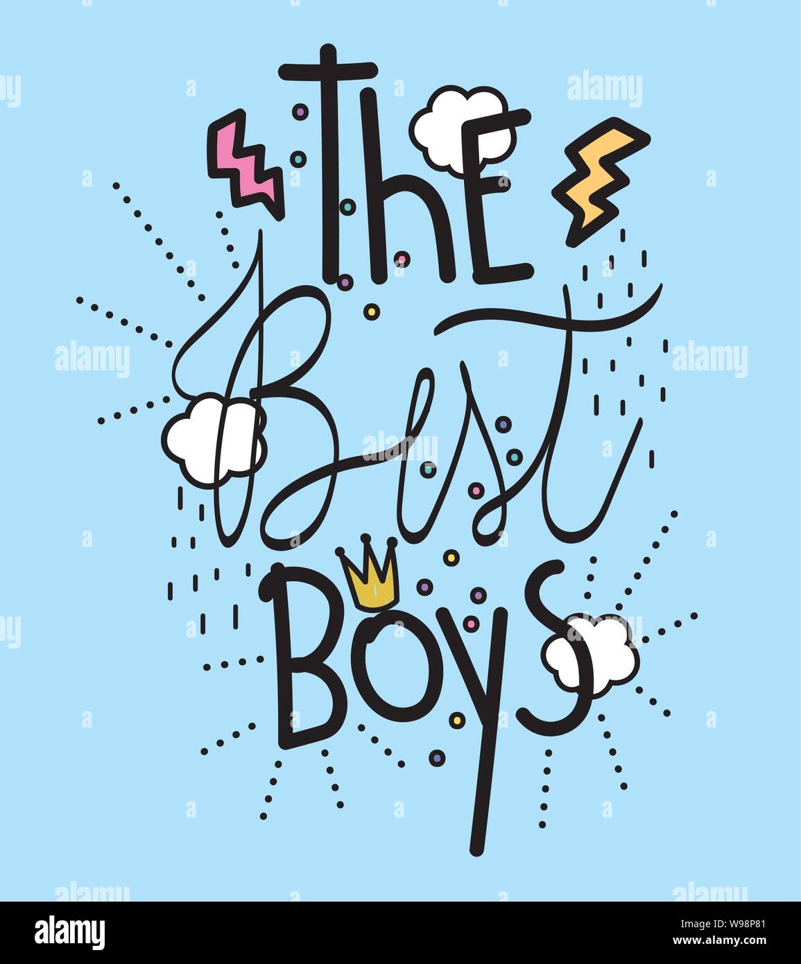 handwritten messages background the best boys vector illustration Stock ...