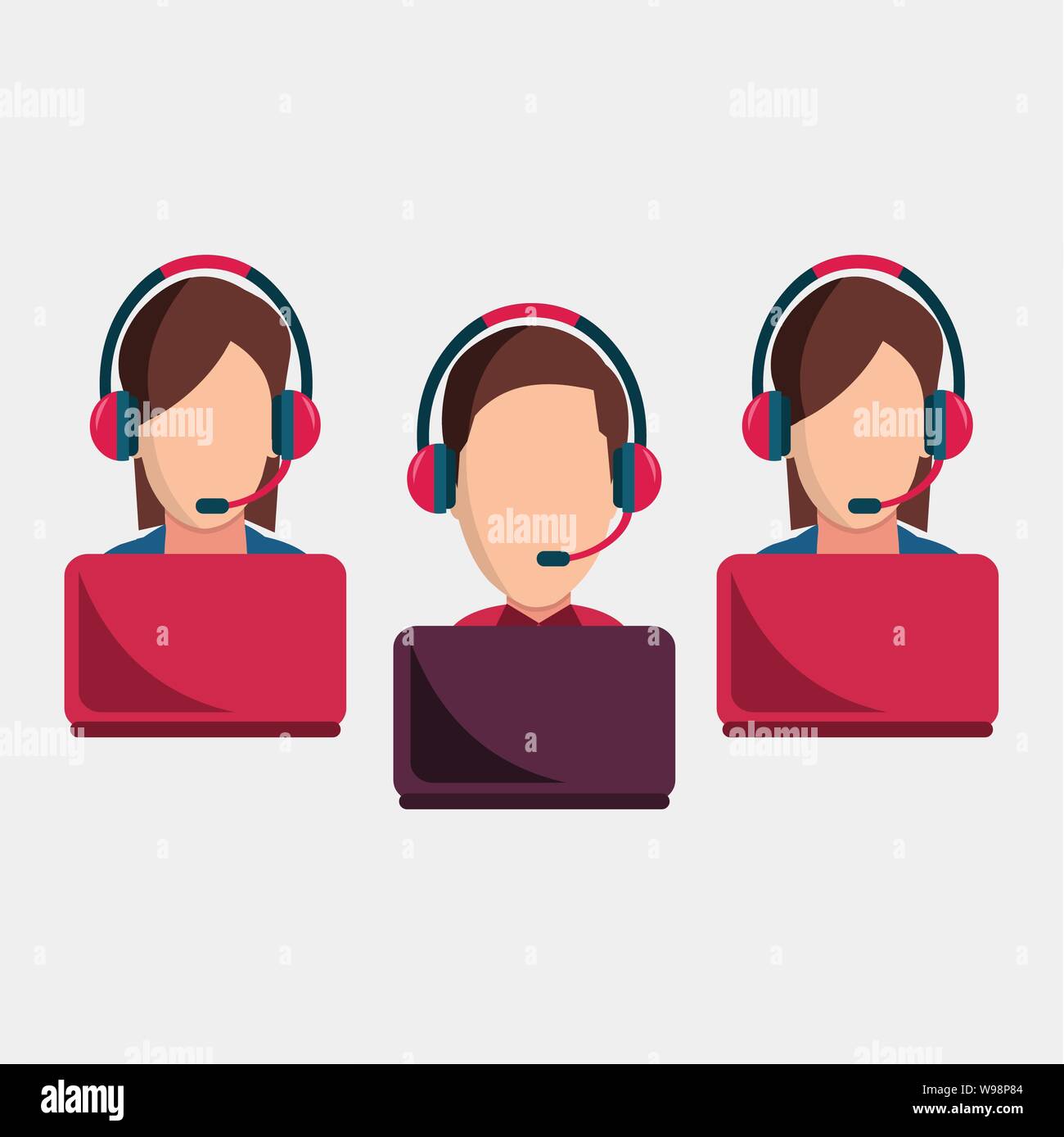 call center or technical support vector illustration symbol Stock ...