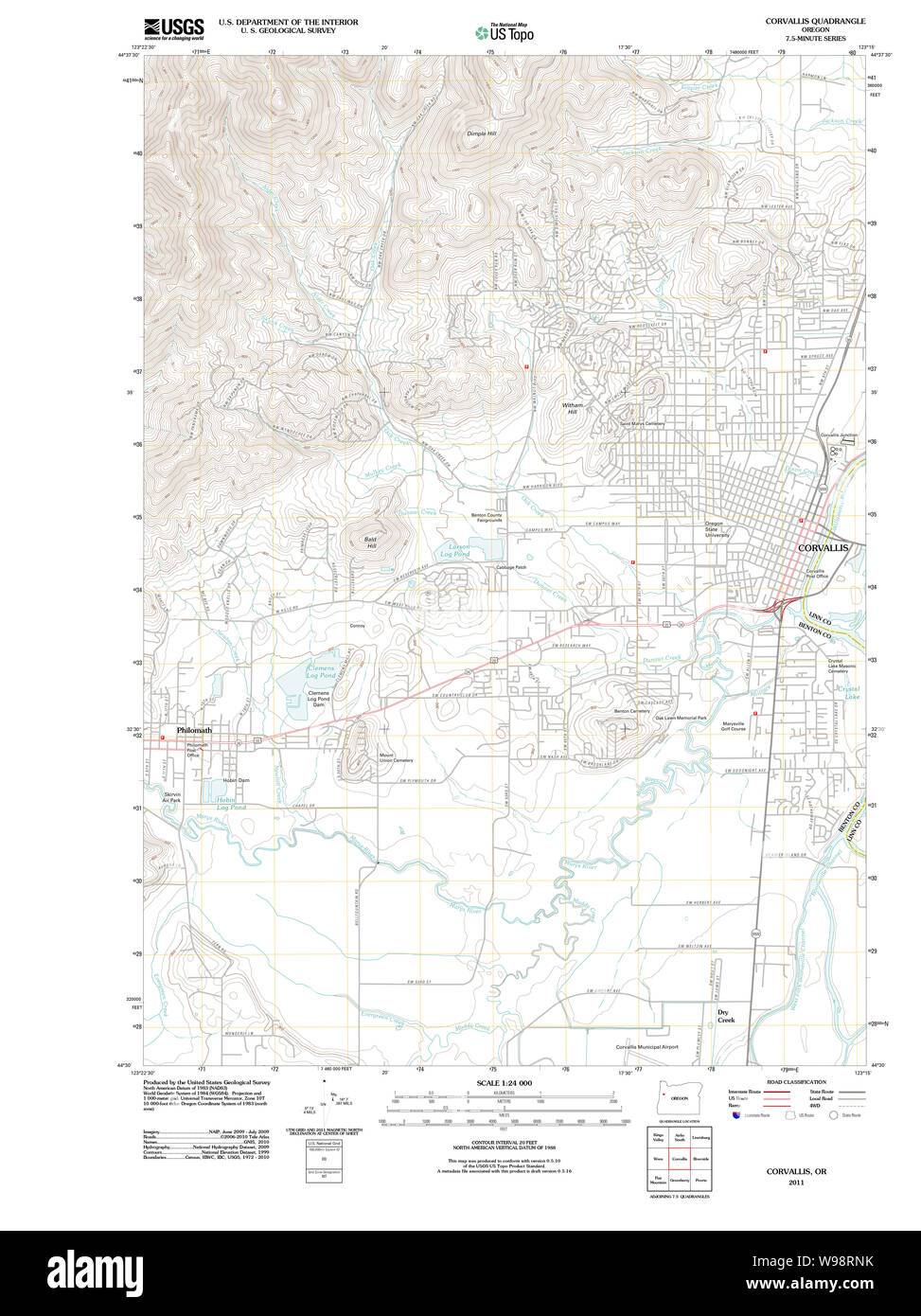 Map of corvallis oregon hi-res stock photography and images - Alamy